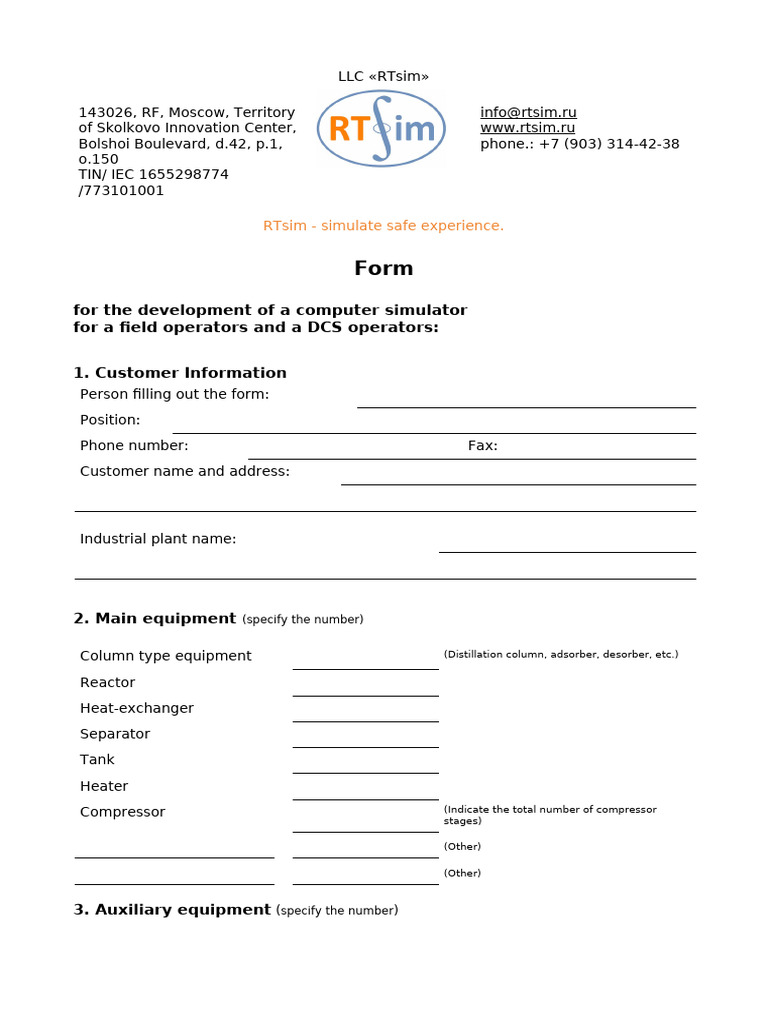 Form OTS RTsim Rev.2 | PDF | Energy Technology | Mechanical Engineering