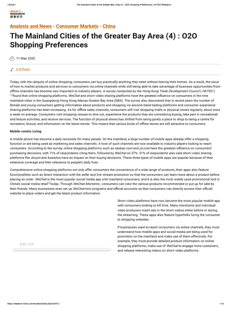 GBA O2O Shopping Preferences Insights | PDF | Marketing | Economies
