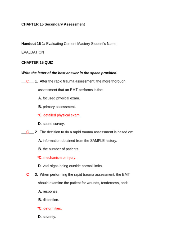 CH 15 Complete MOD 3 EMT Complete Ait Army 68 Whiskey Combat Medic ...