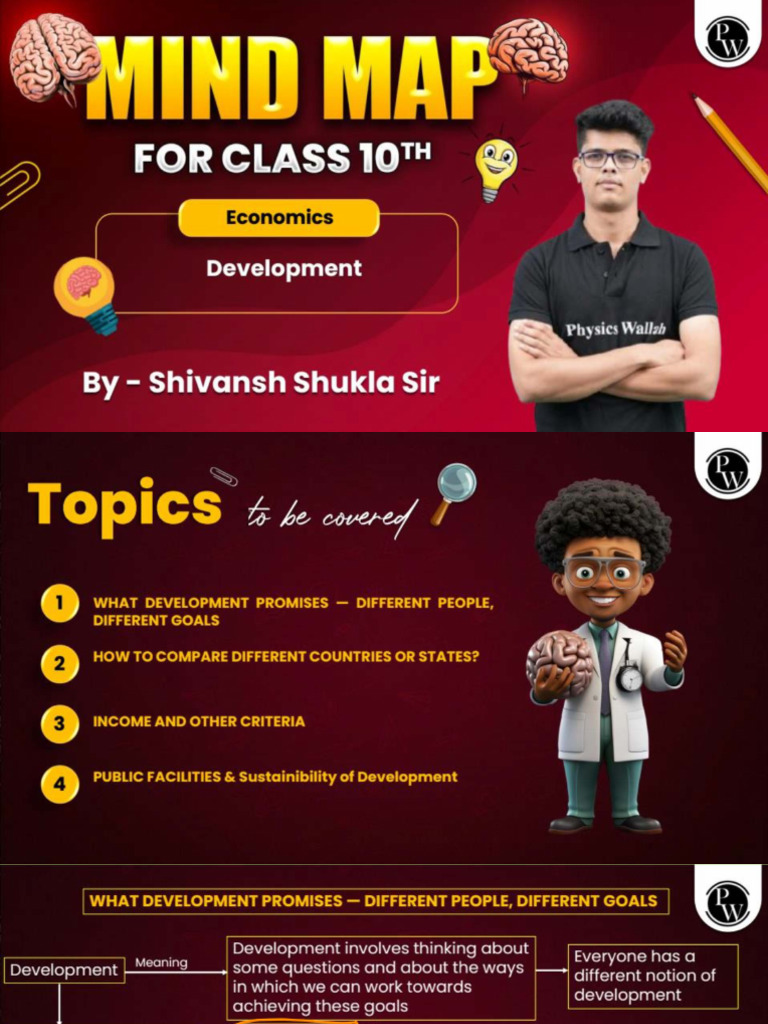 Economics - Development: Class Notes - Class 10th Mind Map Series | PDF