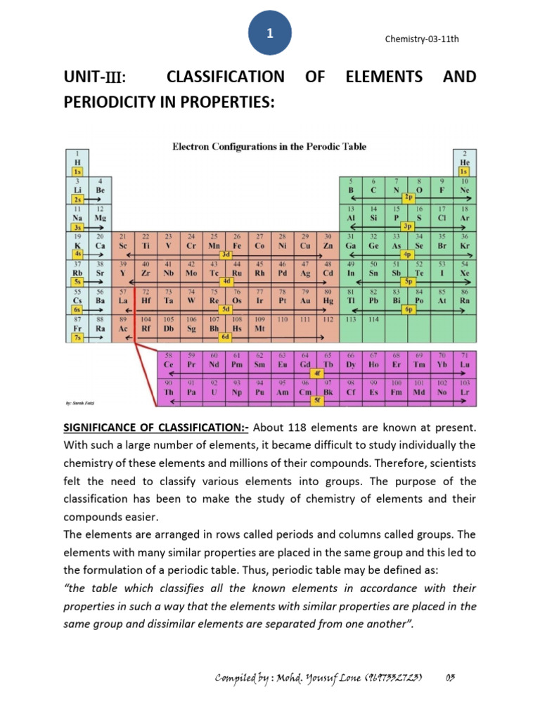 Classification of Elements and Periodicity | PDF | Periodic Table | Ion