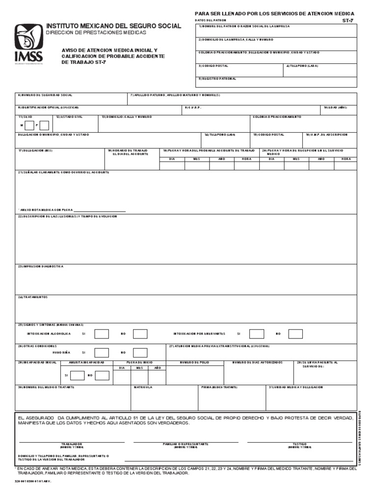 Forma ST-7 IMSS | PDF
