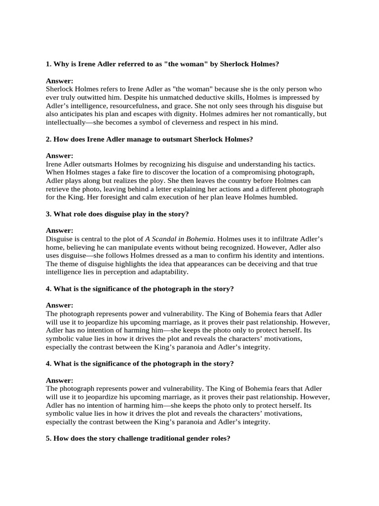 A Scandal in Bohemia 2 | PDF | A Scandal In Bohemia | Irene Adler