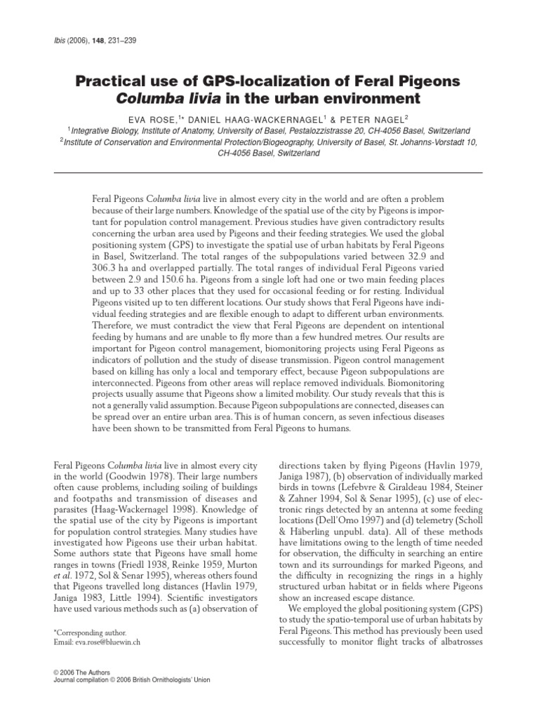 Practical Use of GPS Localization of Fer | PDF | Columbidae | Global ...