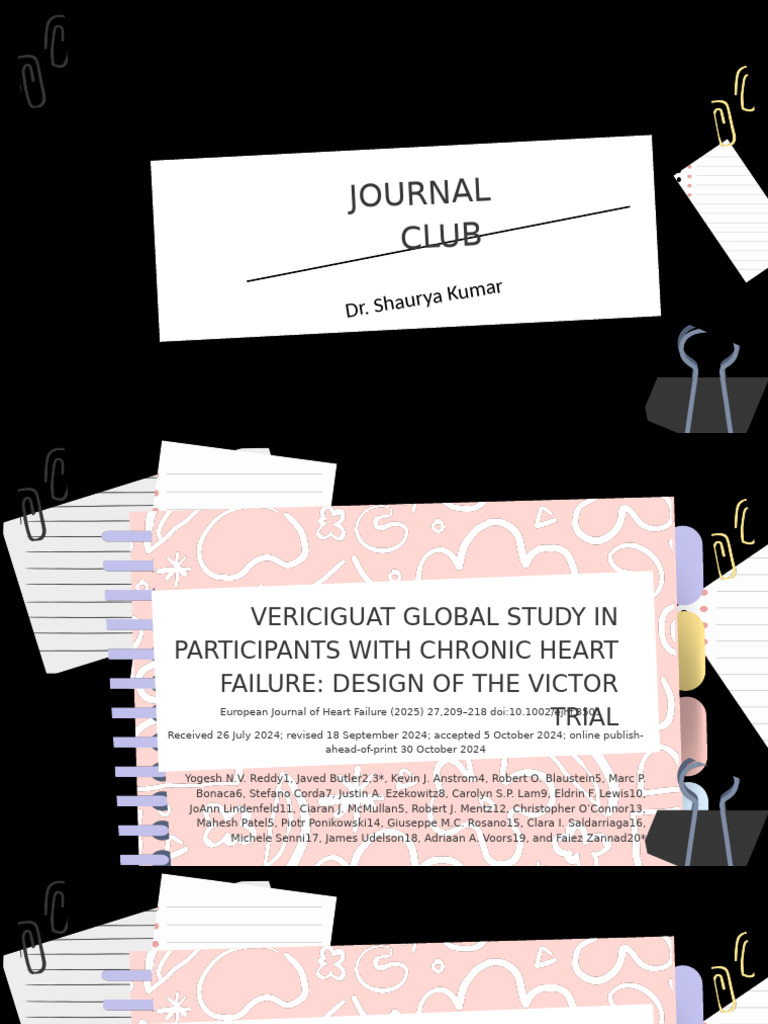 Journal Club Vericiguat Global Study in Participants With Chronic Heart ...