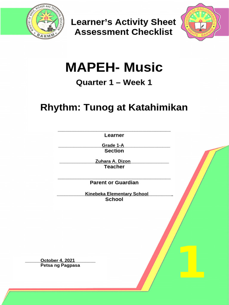 Mapeh 1 Music1 Week 1 Q1 | PDF