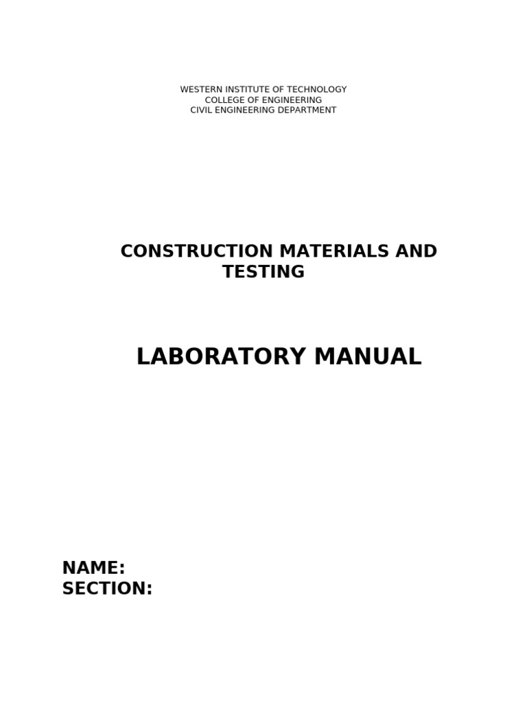 Construction Materials Testing Manual | PDF | Concrete | Fracture