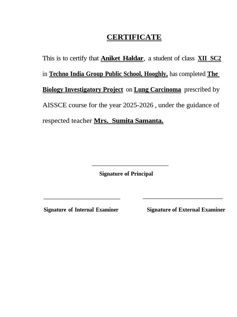 Bio Certificate | PDF