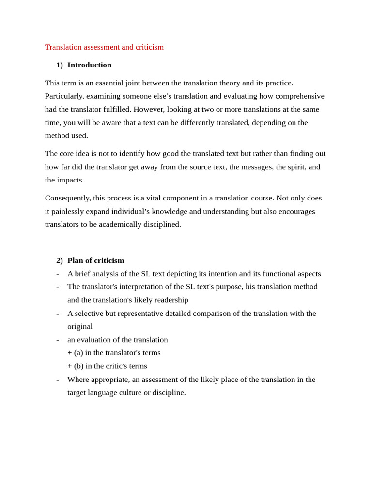 Translation Assessment - DTQ | PDF | Translations | Language Interpretation