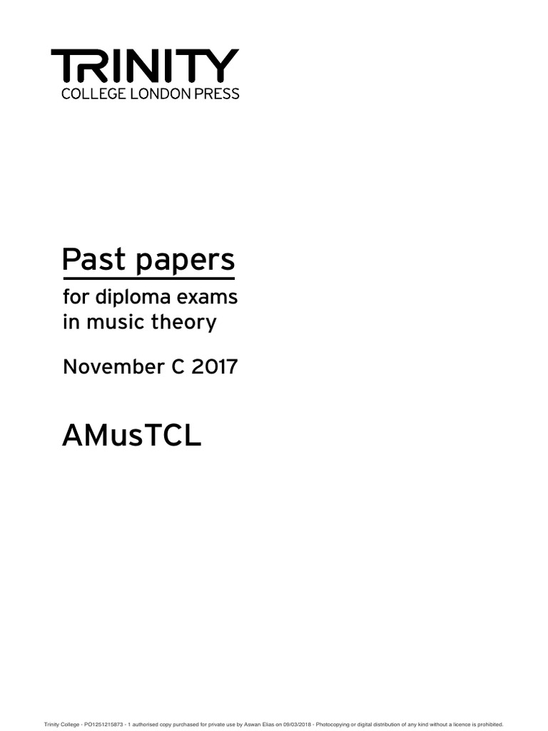 Theory Past Paper 2017 AMusTCL November Session C Theory | PDF ...