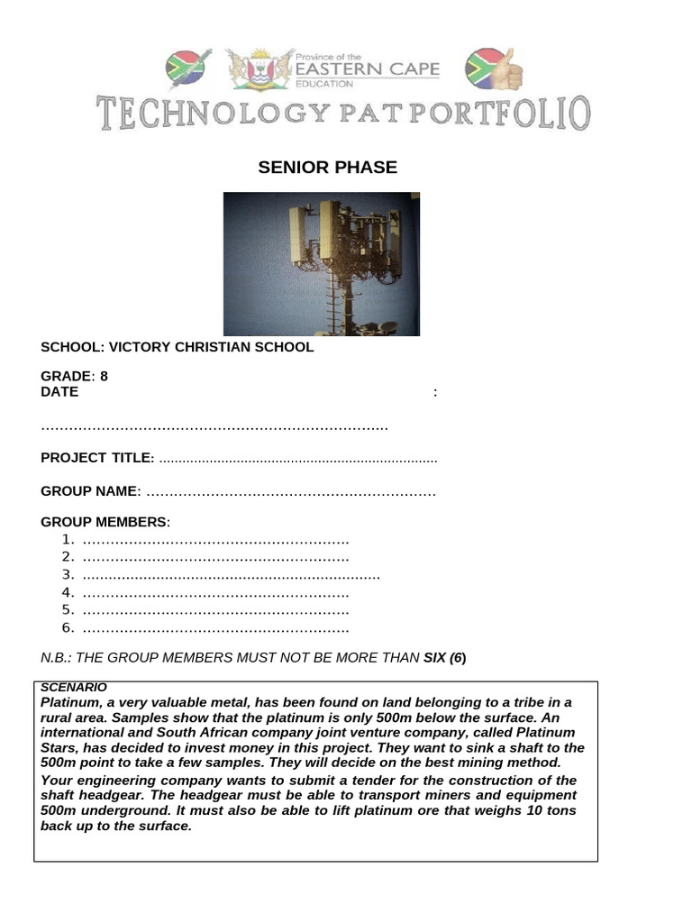 Grade 8 Technology: Mine Headgear Project | PDF | Mining