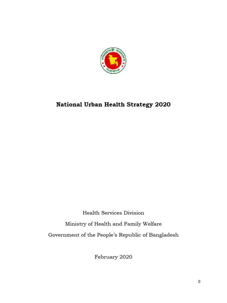 National Urban Health Strategy 2020 | PDF | Public Health | Slum