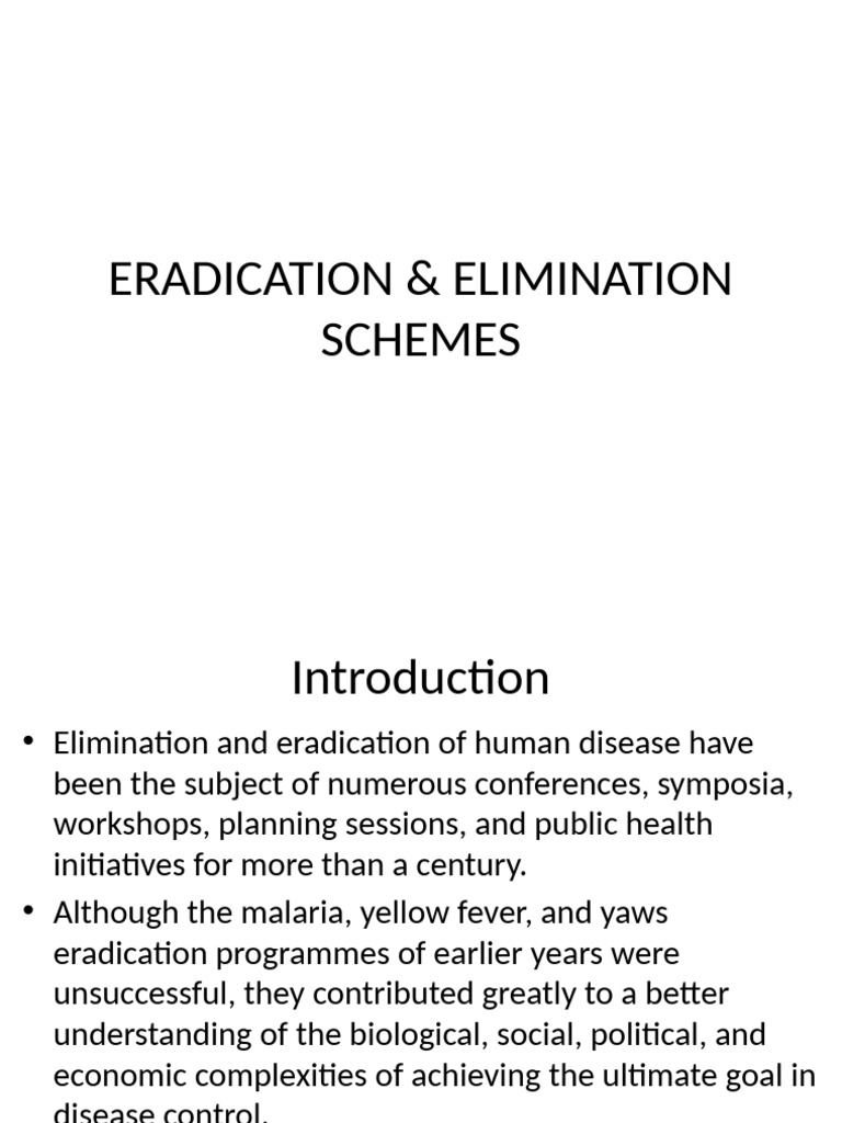 Elimination vs Eradication of Diseases | PDF | Eradication Of ...