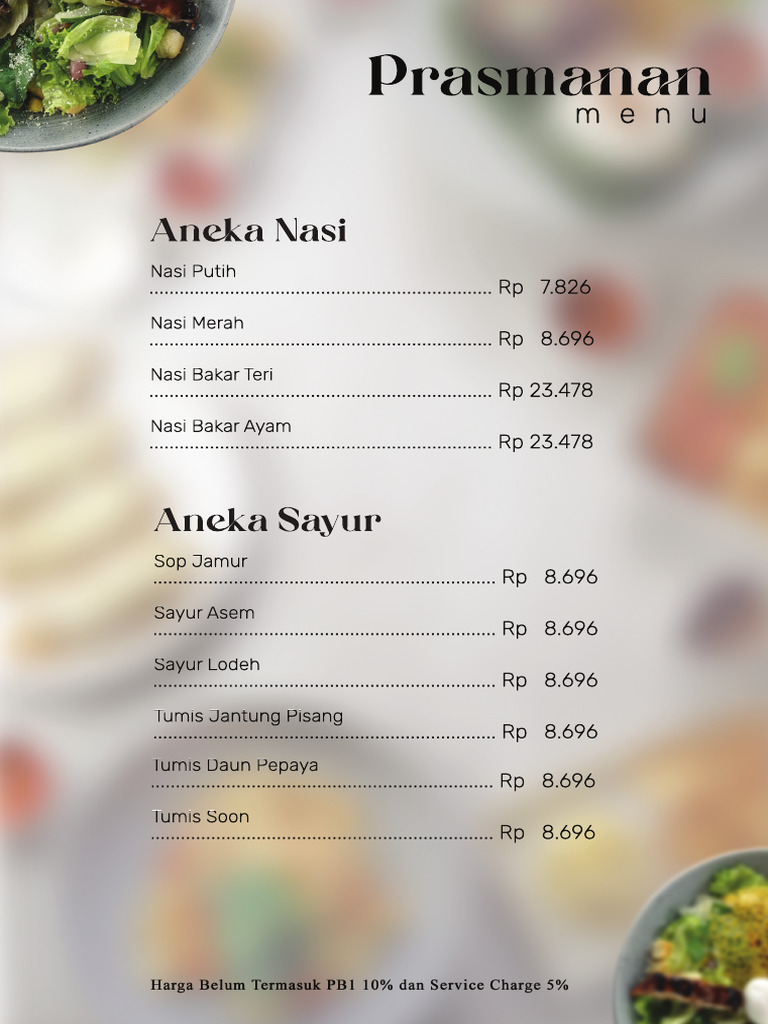 Menu Prasmanan OTADAN | PDF