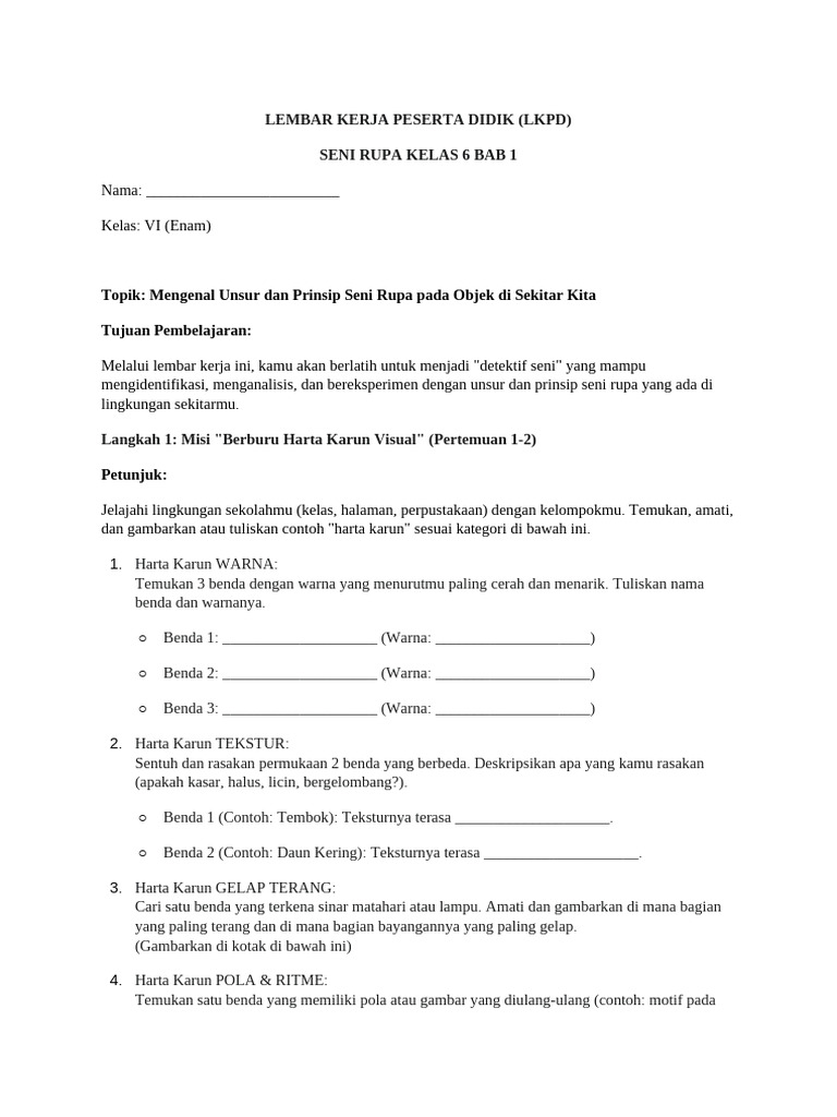 LKPD 6 Seni | PDF