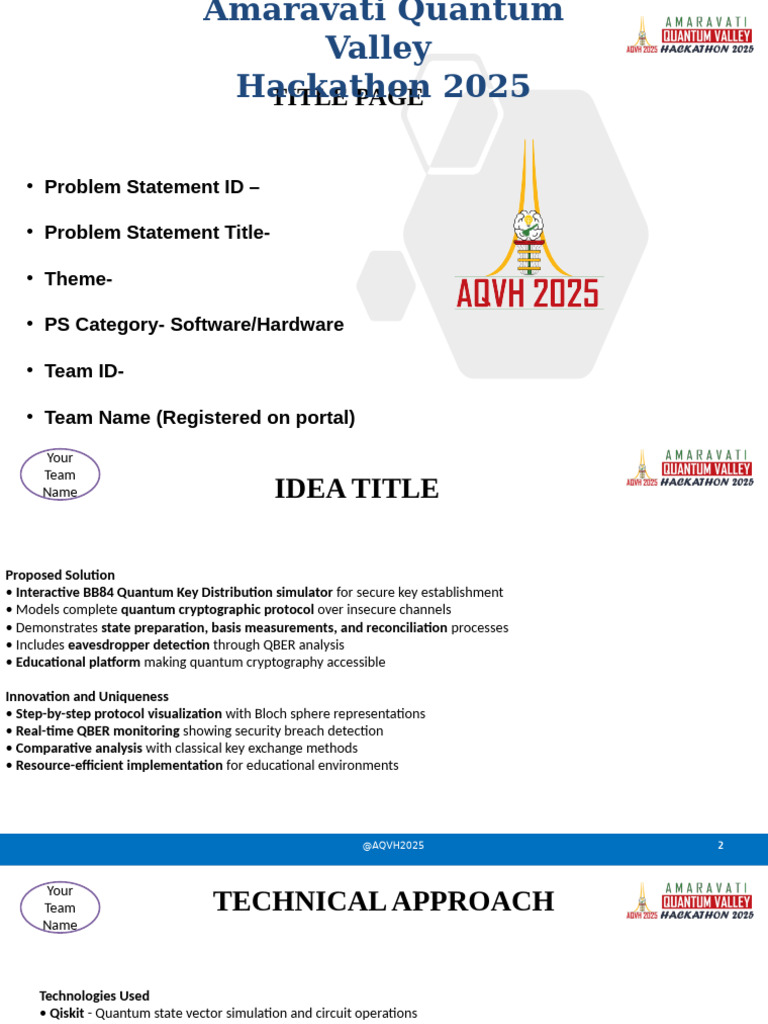 BB84 AQVH2025 IDEA Presentation | PDF | Quantum Computing | Cryptography