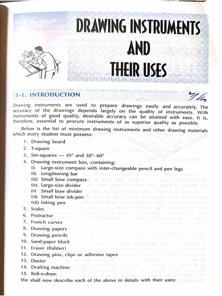Essential Drawing Instruments and Uses | PDF