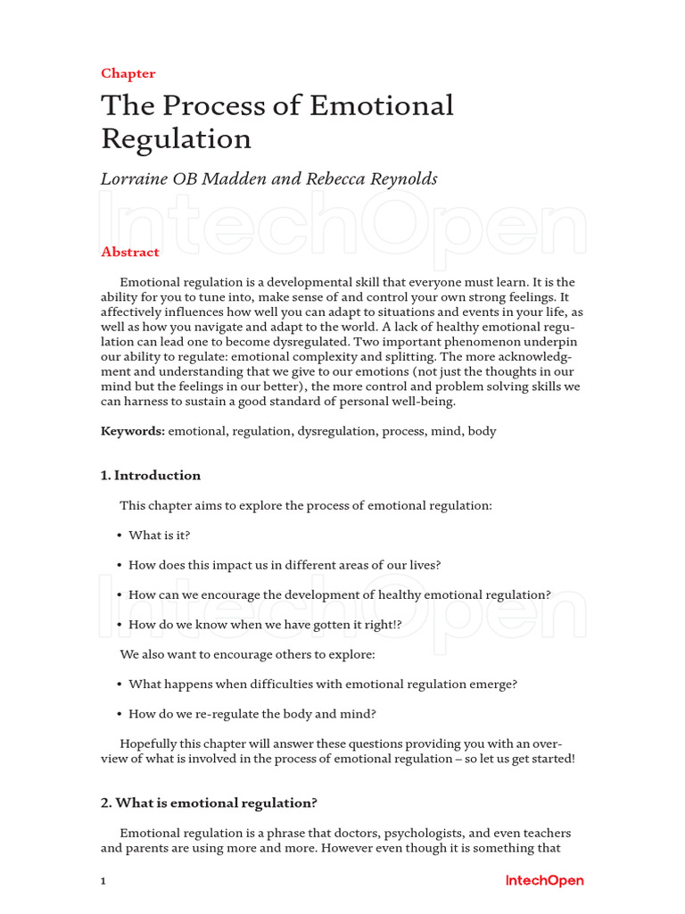 The Processof Emotional Regulation | PDF | Emotional Self Regulation ...