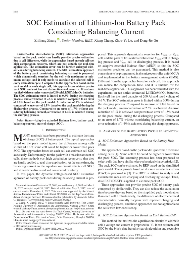 SOC Estimation for Lithium-Ion Batteries | PDF | Electrical Engineering ...