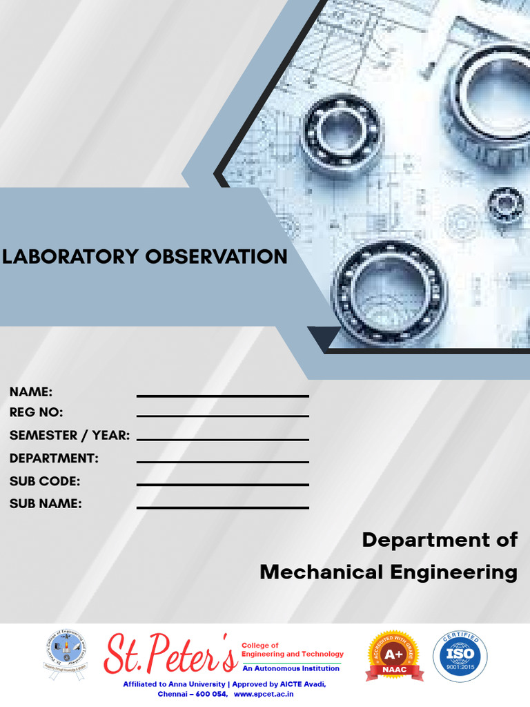 Observation Book For Mech | PDF