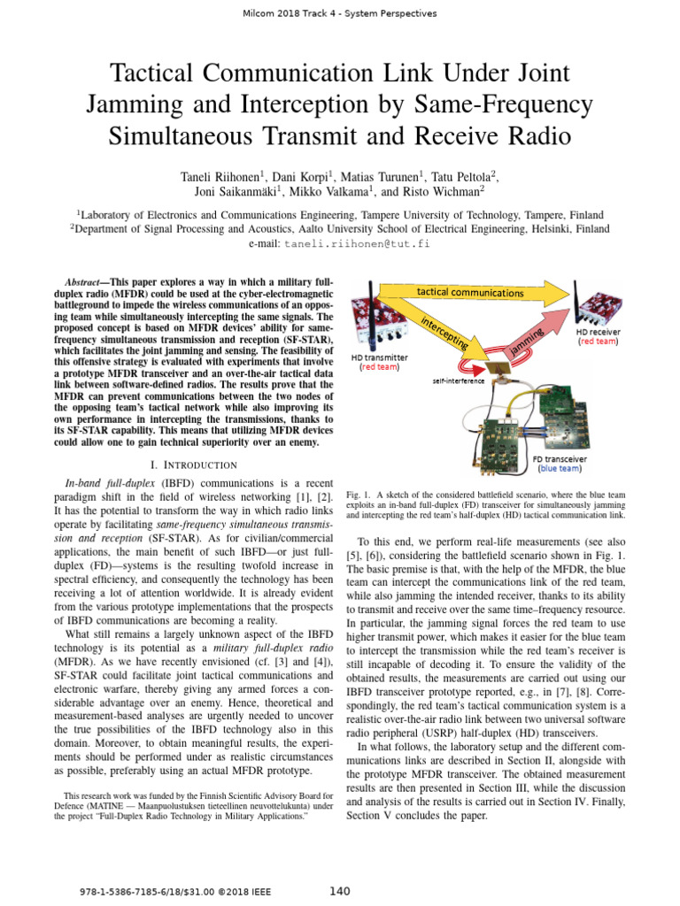 Military Full-Duplex Radio Jamming Techniques | PDF | Radio | Transmitter