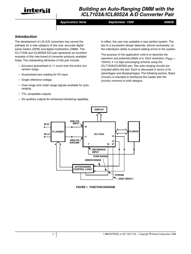 AutoRanging DMM | PDF | Analog To Digital Converter | Resistor
