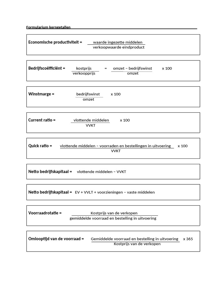 Formularium Kerngetallen Juist | PDF