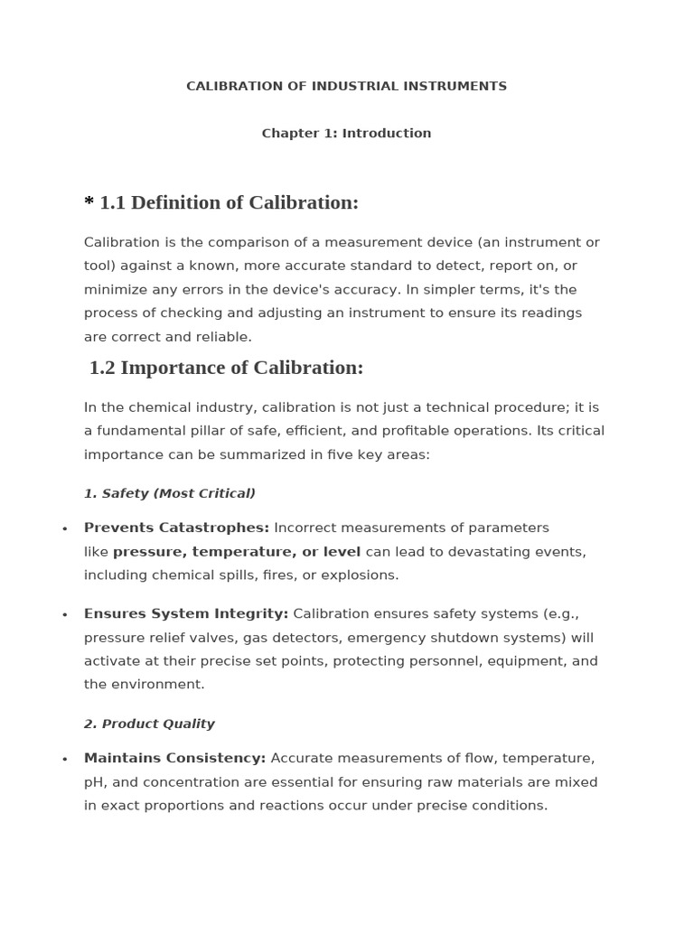 Industrial Instrument Calibration Guide | PDF | Calibration | Accuracy ...