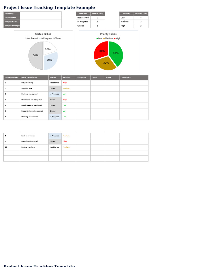 IC Project Issue Tracking Template 10687 | PDF | Private Law