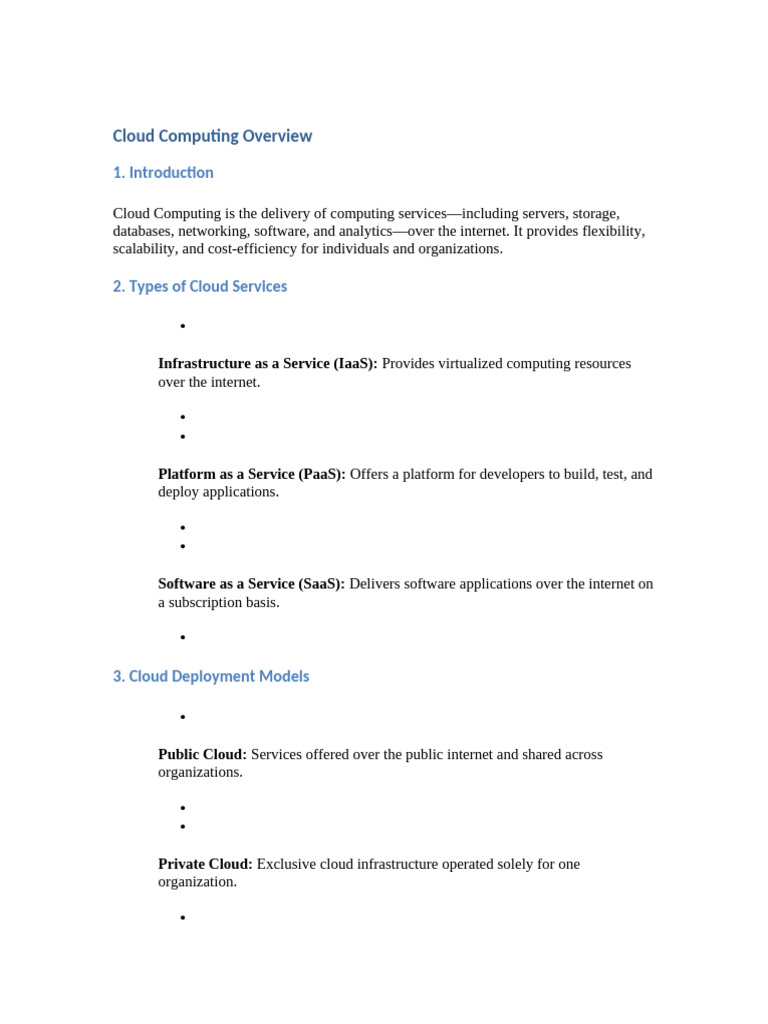 Cloud Computing Overview | PDF | Cloud Computing | Software As A Service