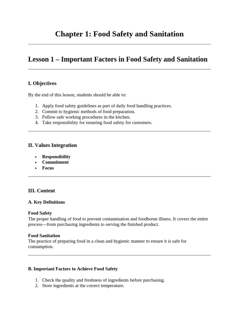 Food Safety and Sanitation | PDF | Food Safety | Foodborne Illness