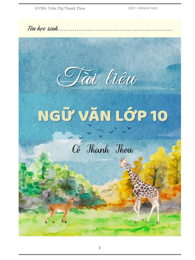 Văn 10 Cô Thoa | PDF
