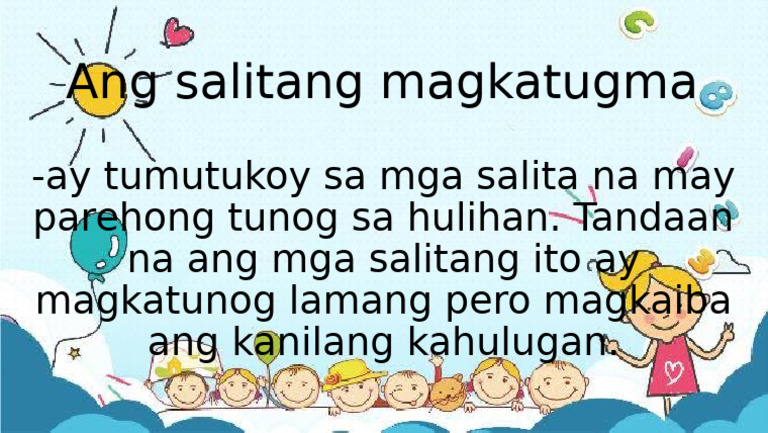 Ang Salitang Magkatugma Tarpael | PDF