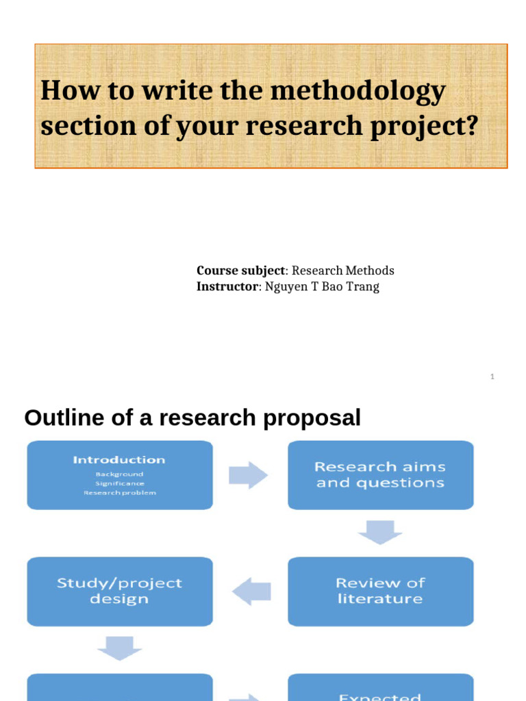 Writing Methodology for Research Proposals | PDF | Methodology ...