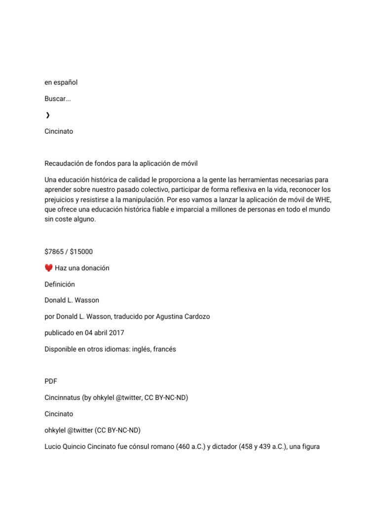 Cincinato: Héroe o Mito Romano | PDF | Antiguedad clasica ...