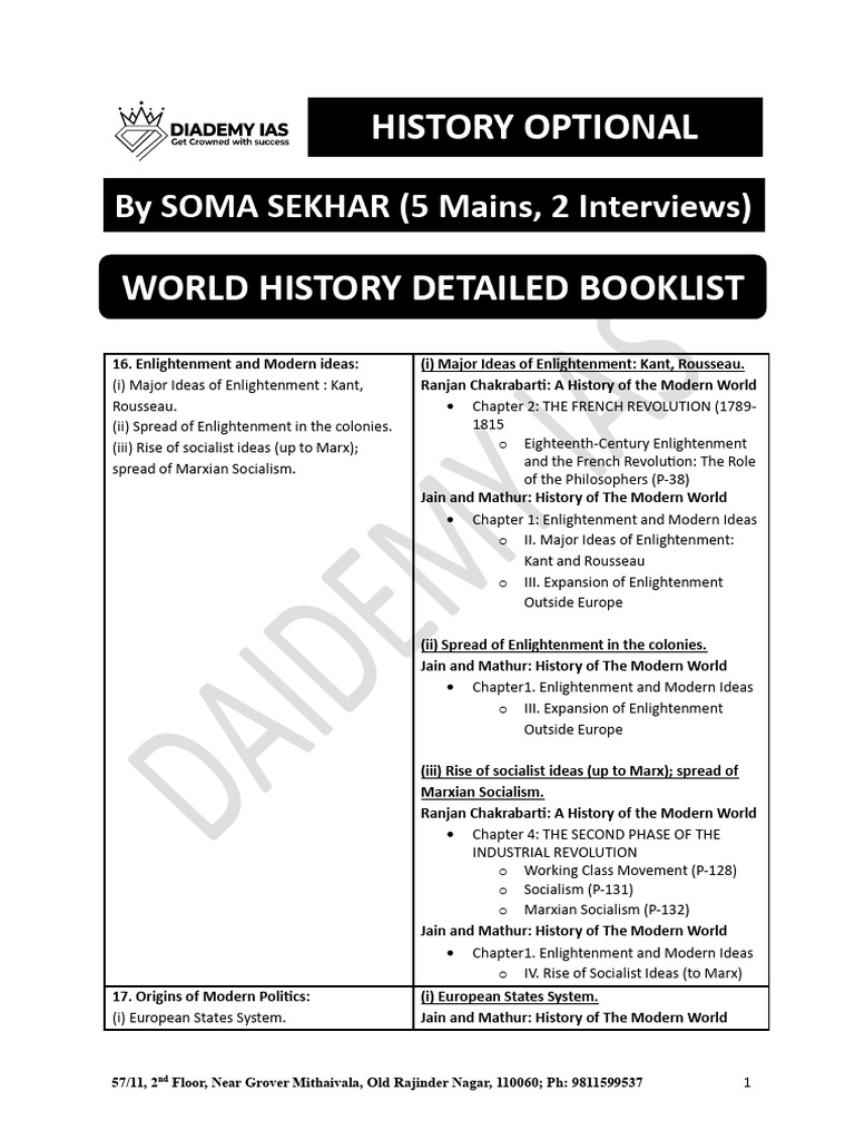 History of Modern World Chapters | PDF | Age Of Enlightenment | Imperialism