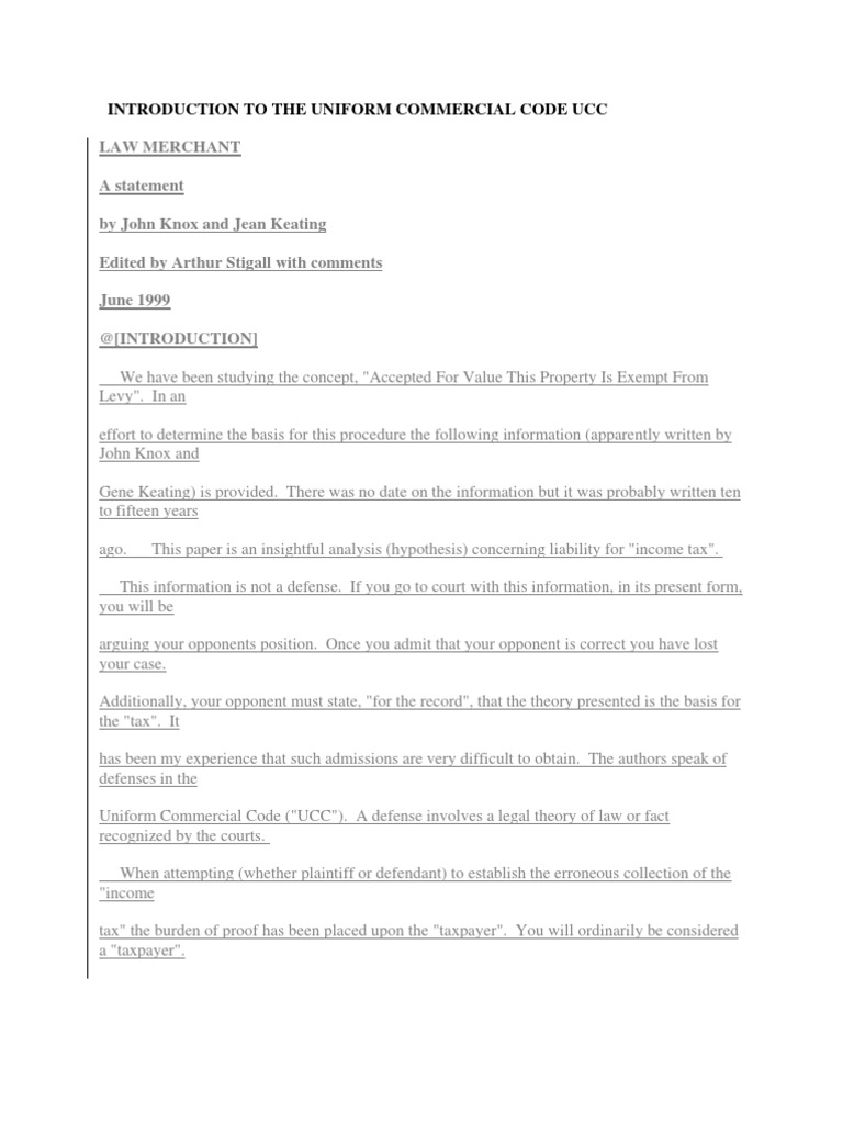 Introduction To The Uniform Commercial Code Ucc Keating and Knots | PDF ...