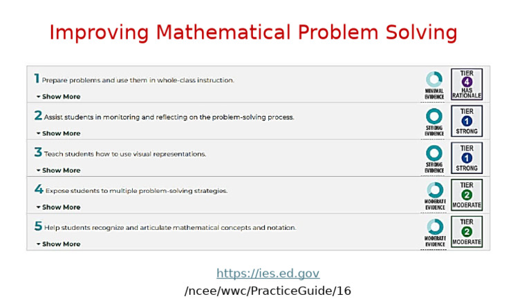 Improving Mathematical Problem Solving | PDF
