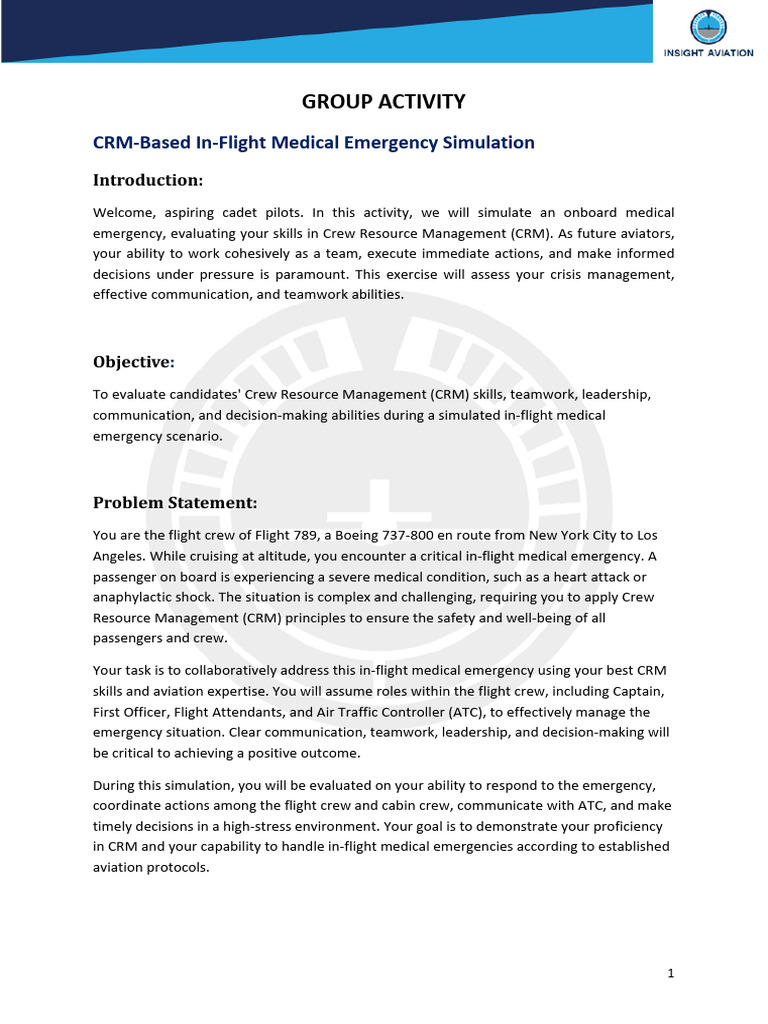 CRM Skills in In-Flight Emergency Simulation | PDF | Emergency ...