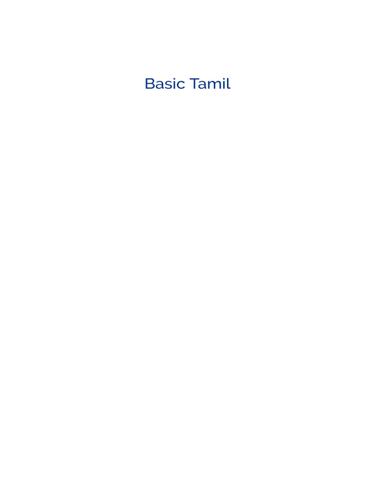 Basic Tamil 1724857465 | PDF | Tamil Language | Bhakti