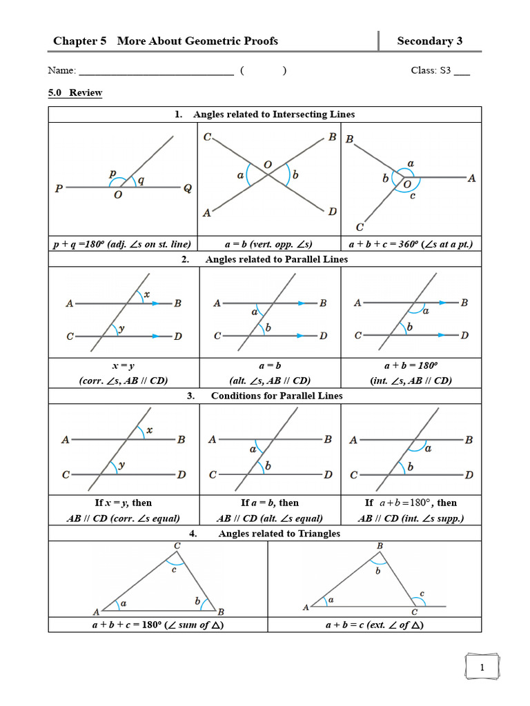 Geometric Proofs for Secondary 3 Students | PDF | Elementary ...