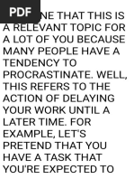Ted Talk - Tim Urban | PDF | Procrastination | Professional Skills