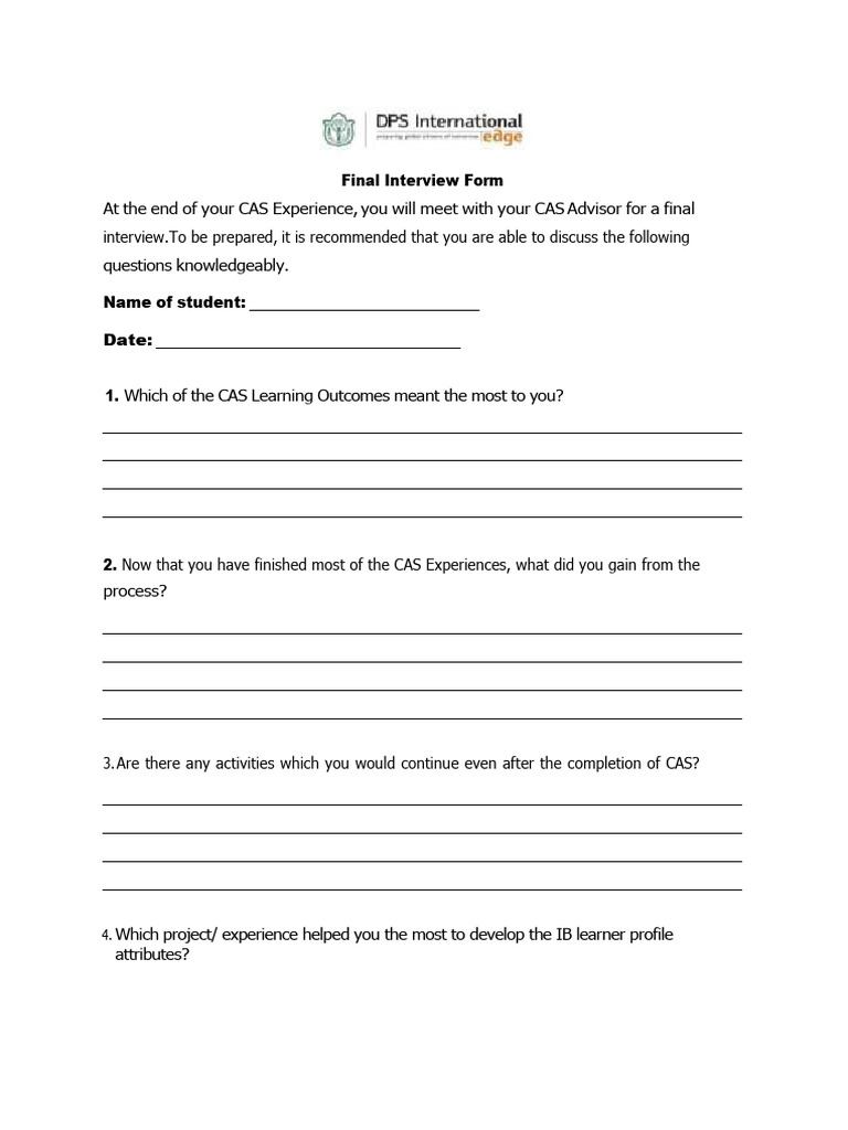 Final Cas Interview Form | PDF