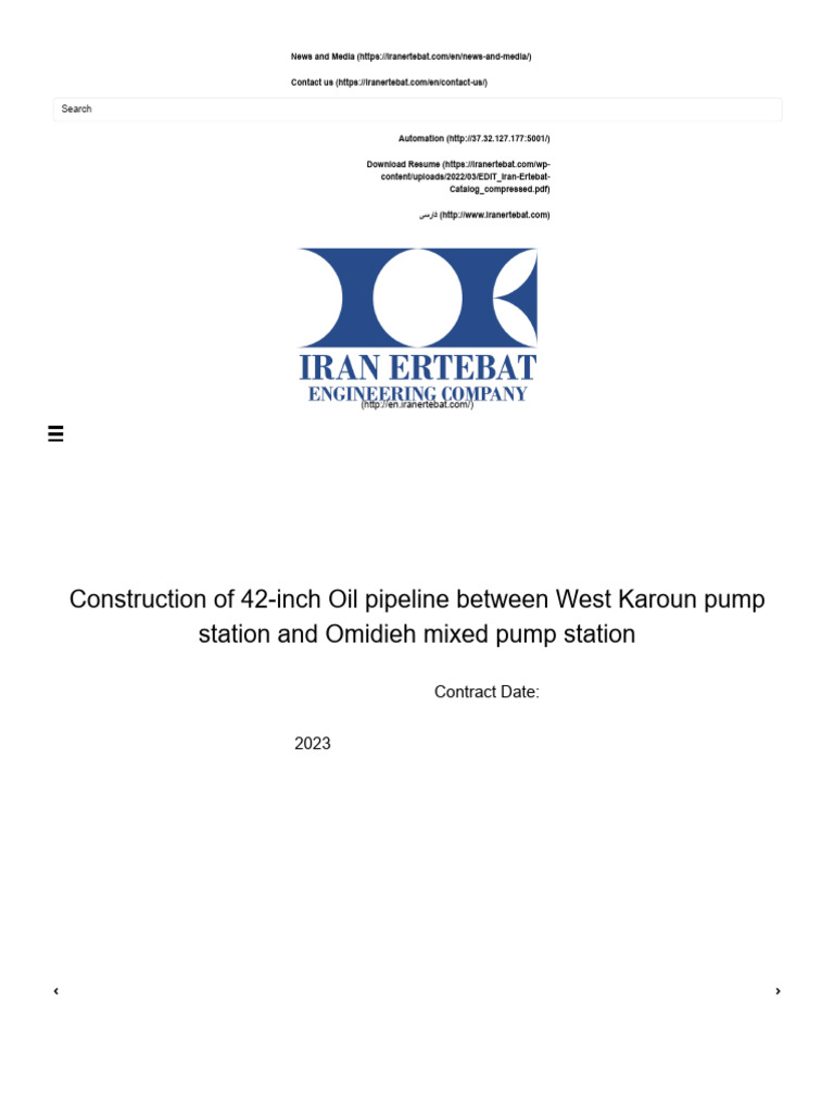 Construction of 42-Inch Oil Pipeline Between West Karoun Pump Station ...