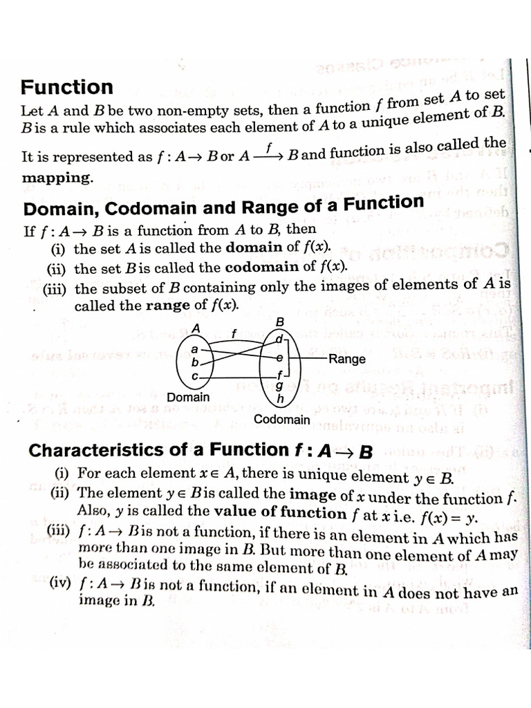 Maths 1a Functions Notes | PDF