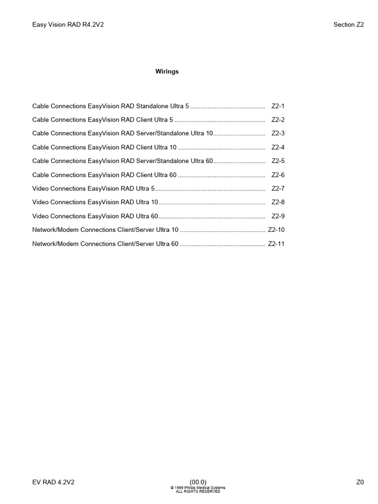 Philips EasyVision RAD R4.2v2 Cable Wirings List | PDF