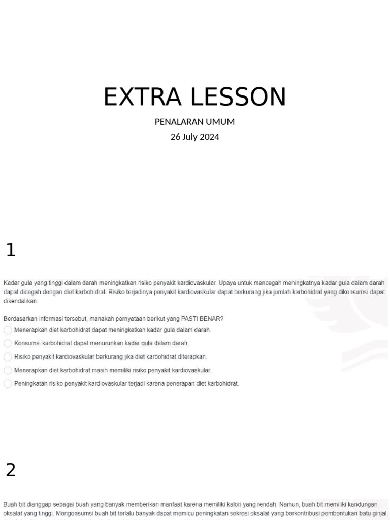 Extra Lesson D-1 | PDF