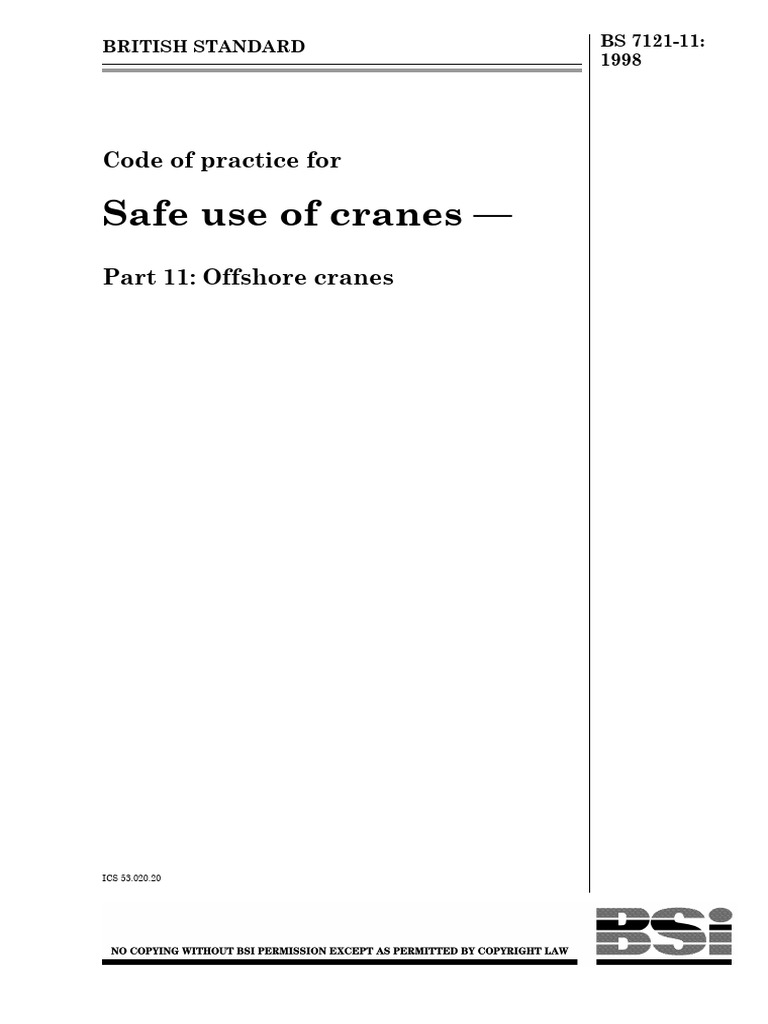 Offshore Crane Bs 7121-Part 11 Offshore Cranes | PDF | Crane (Machine ...