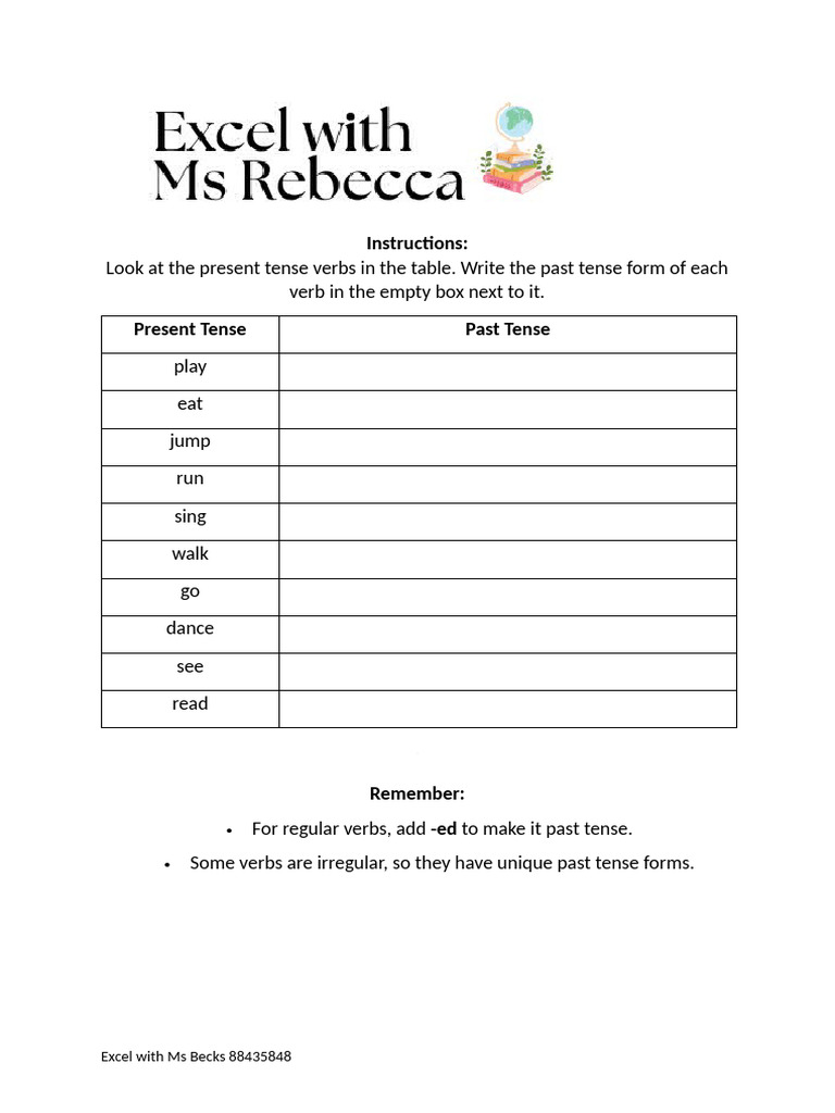 Past Tense Verb Conversion Guide | PDF