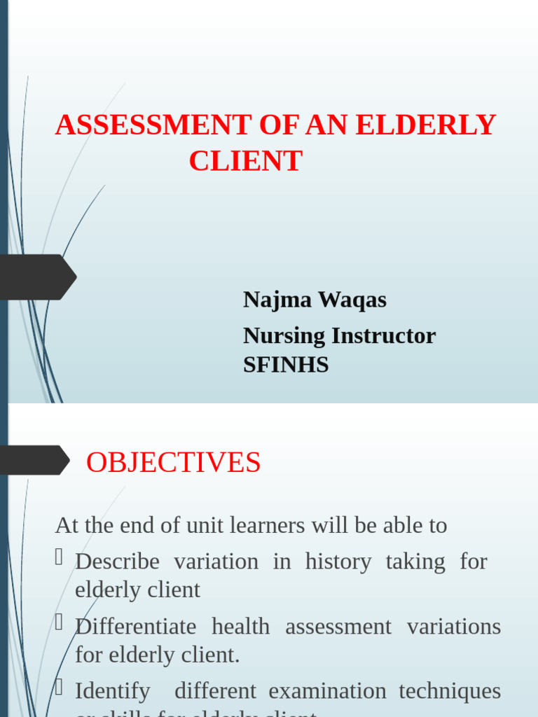 Elderly Client Assessment | PDF | Human Nose | Heart